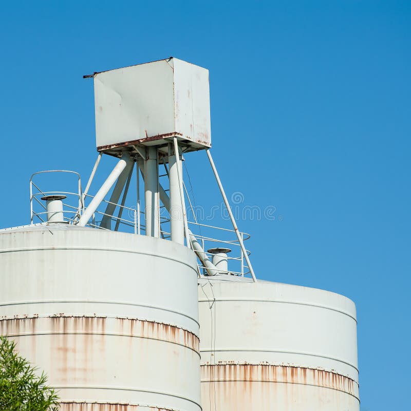 White Silos for the Storage Stock Photo - Image of shaft, engineering ...