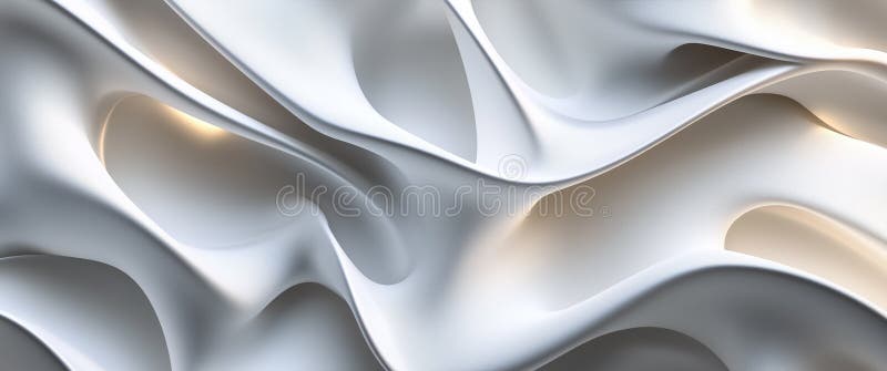 White and Silver Fluid Abstract Art with Subtle Lighting Stock ...