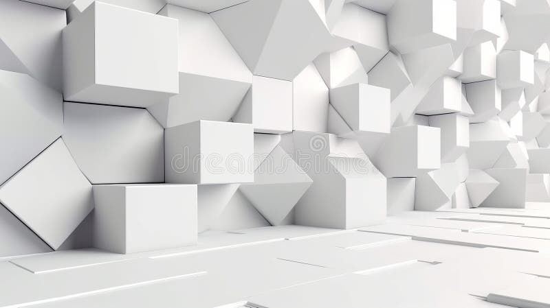 White Silver Geometric Universal Background. Generative AI Stock ...