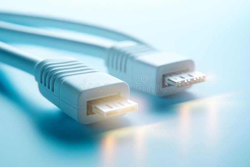White and Silver HDMI Cables on a Smooth Surface Symbolizing High ...