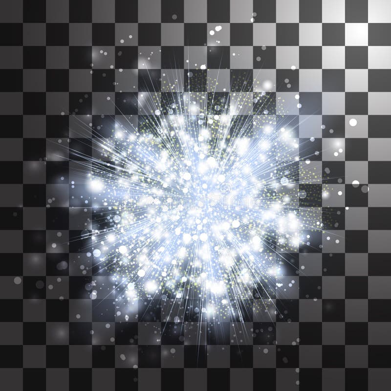 White Silver Light Rays or Bright Star. Transparent Glow Effect Stock ...