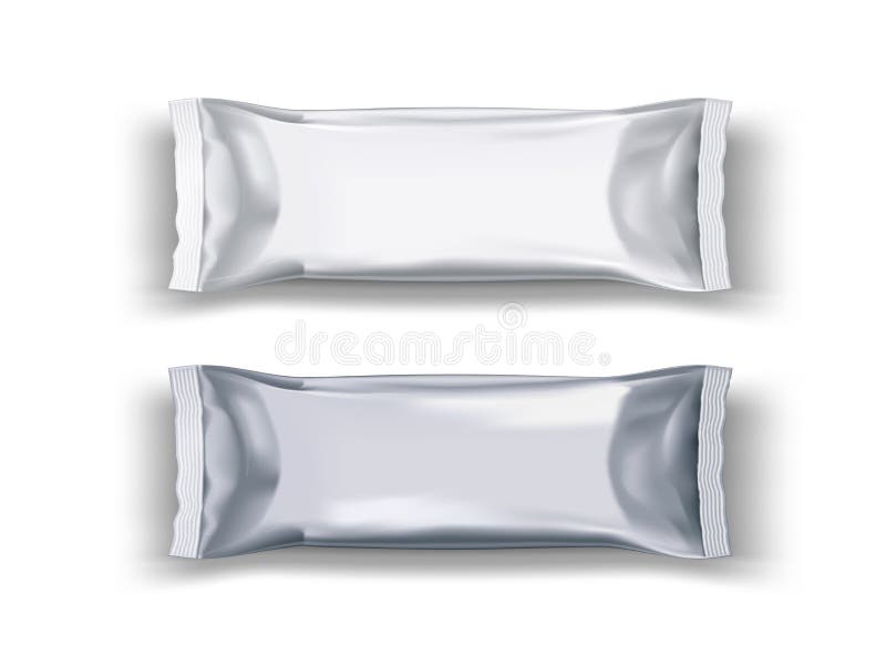 White and Silver Slim Foil Chips Package Bag Stock Vector ...