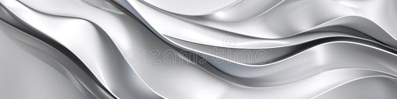 White Silver Waves Abstract Minimal Background. Generative AI Stock ...