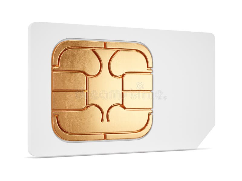 White SIM card 3d stock illustration. Illustration of dial - 83087947