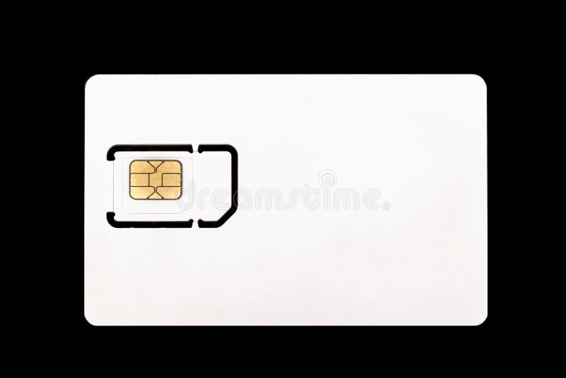 White Sim Card for Mobile Phone the Black Background Stock Image ...