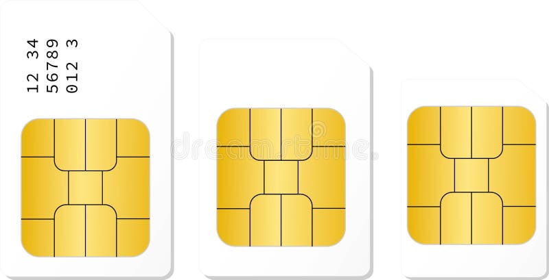 White Simcard in Different Formats Stock Vector - Illustration of nano ...