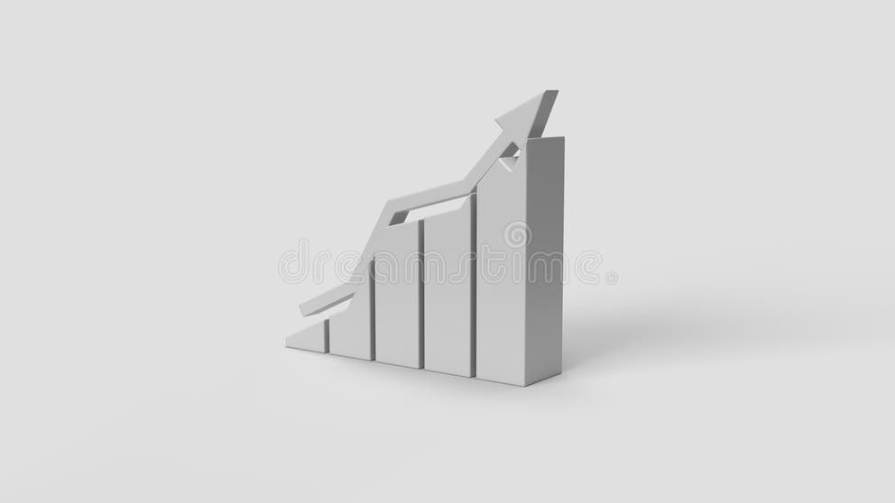 White Simple 3d Graphic on White Backdrop, Right View Stock ...