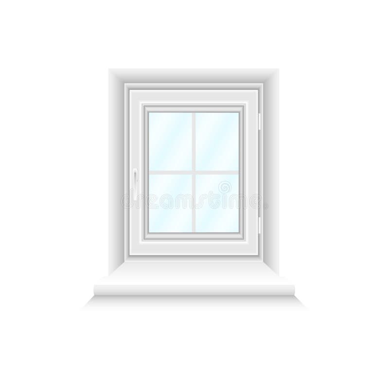 Traditional White Window Frame on White Background Stock Vector ...