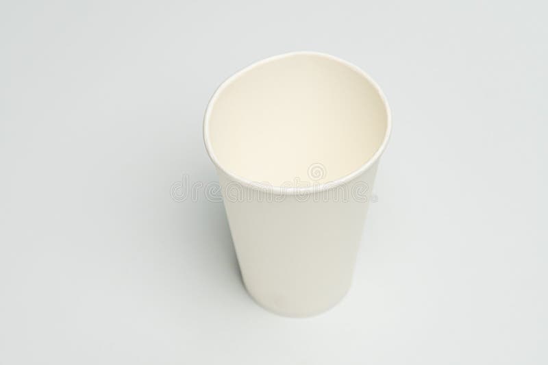 White Single-serving Beverage Cup with Two-tone Appearance Darker Rim ...