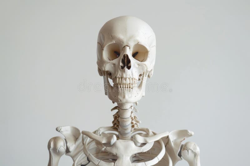A White Skeleton is Shown with Its Head Tilted To the Side Stock ...