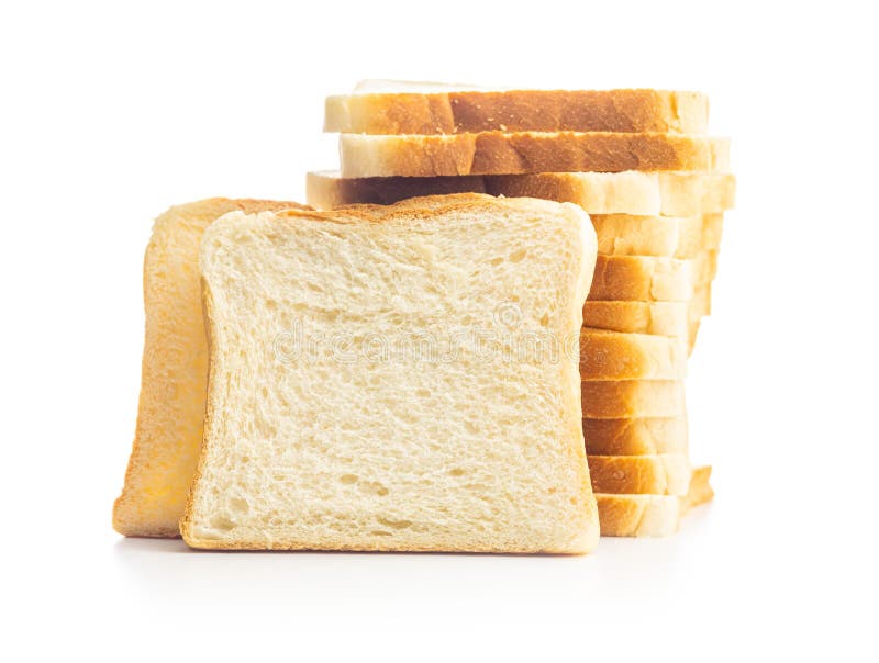 White Sliced Toast Bread Isolated on White Background Stock Photo ...