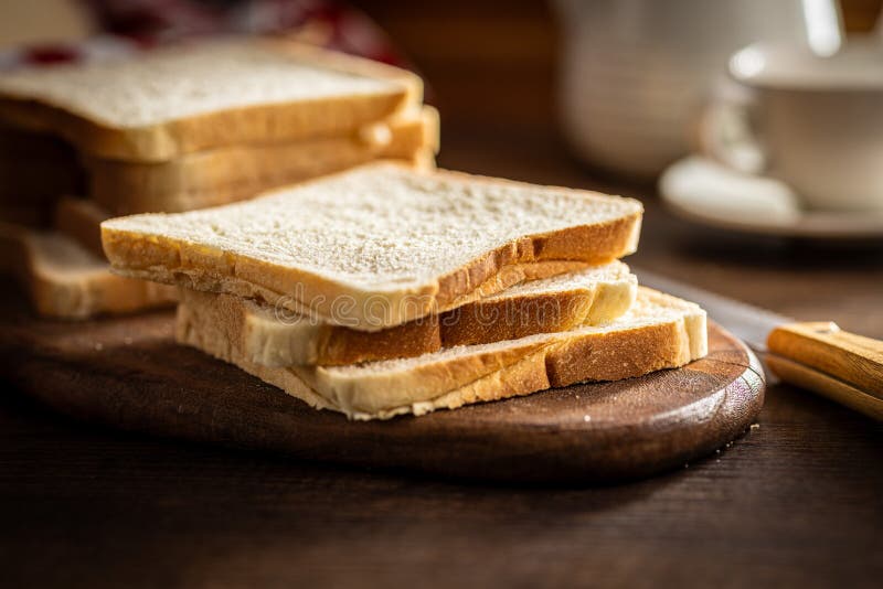 White Sliced Toast Bread on Wooden Table Stock Photo - Image of fresh ...