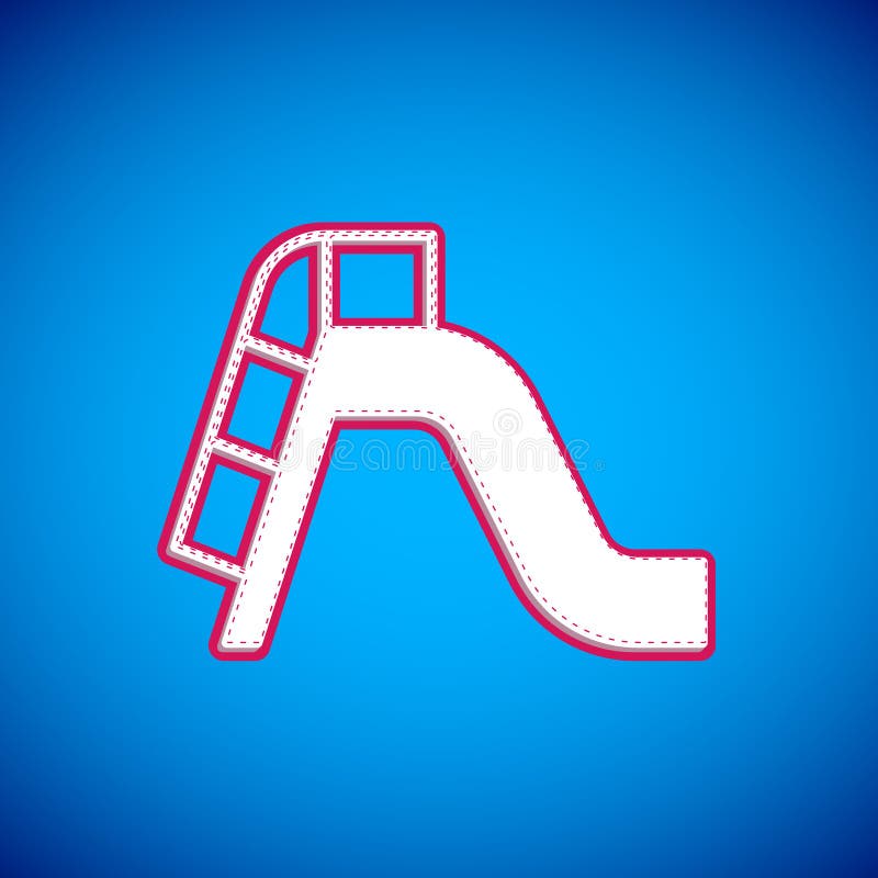 White Slide Playground Icon Isolated on Blue Background. Childrens ...