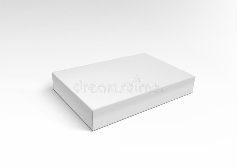 White Slim Pasteboard Box Isolated on White Stock Vector - Illustration ...