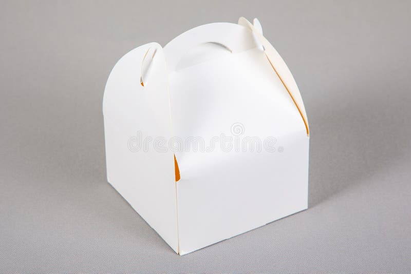 Closed Pastry Cake Box White Blank Mockup Aside Copy Space Isolated on ...