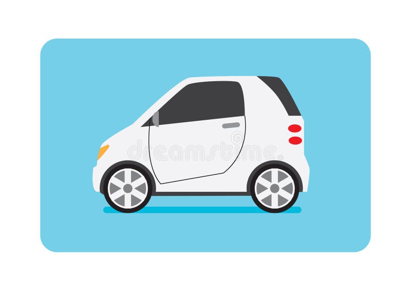 White Small Car. Vector Illustration Decorative Design Stock Vector ...