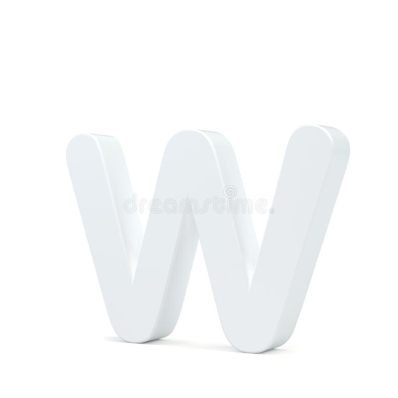 White Small Letter W Isolated on White Background. 3d Rendering Stock ...
