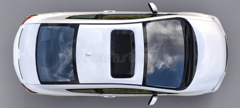 White Small Sports Car Coupe. 3d Rendering. Stock Illustration ...