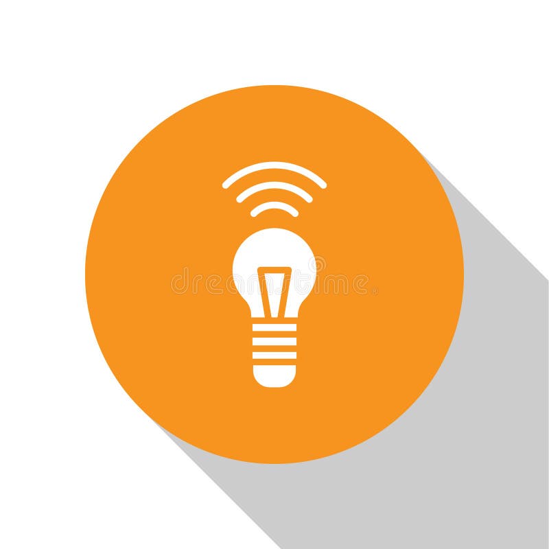 White Smart Light Bulb System Icon Isolated on White Background. Energy ...