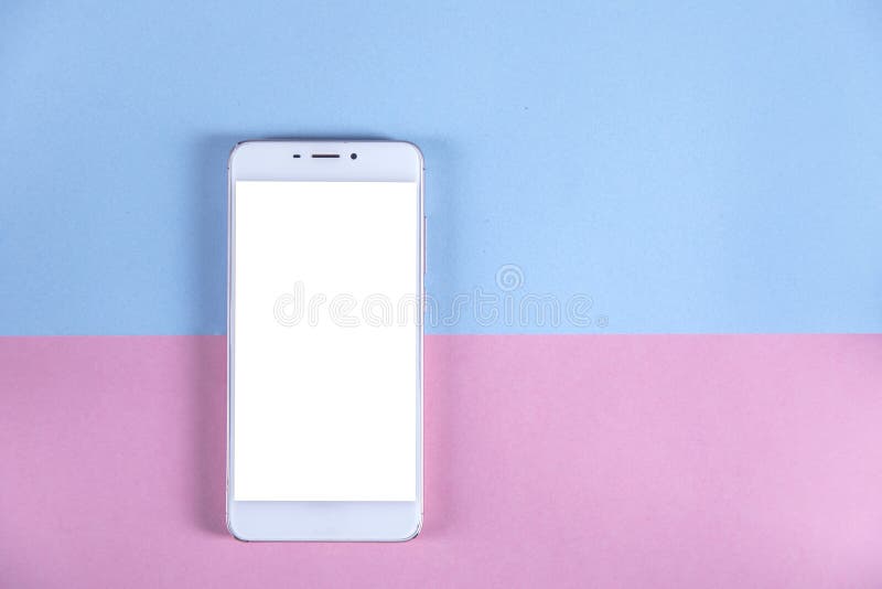 White Smart Phone on the Color Table Stock Image - Image of screen ...