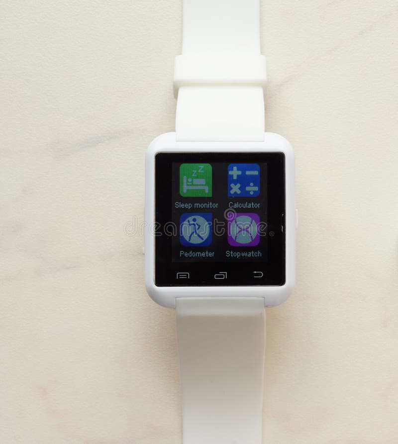 White Smart-watch. stock photo. Image of mobility, sport - 77812310