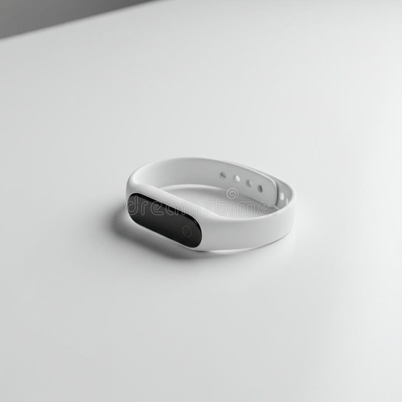 White Smart Wristband with a Sleek, Minimalist Design Resting on a ...