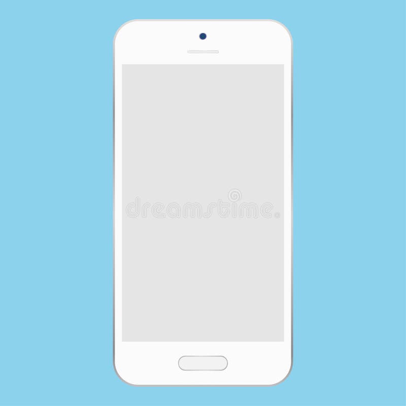 White Smartphone Camera and Menu Button with Light Grey Empty Screen on ...