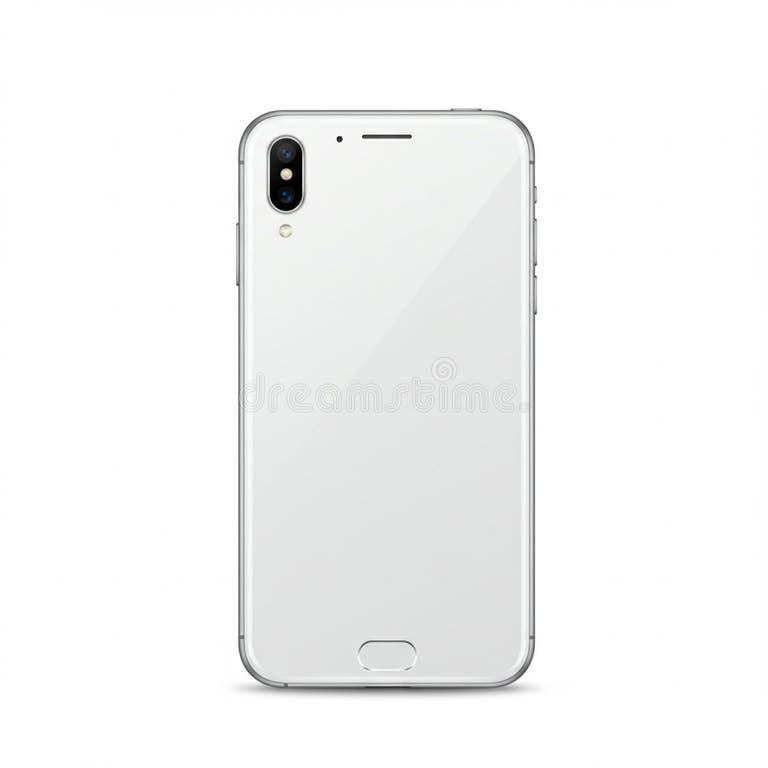 A White Smartphone with a Dual Rear Camera Setup Aligned Vertically on ...