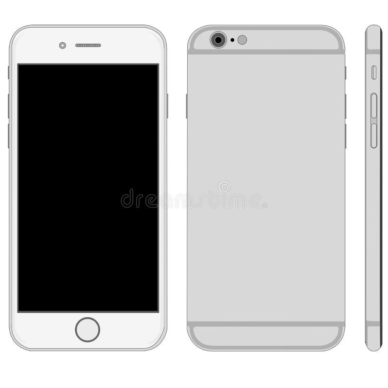 White smartphone editorial photo. Illustration of front - 48005531