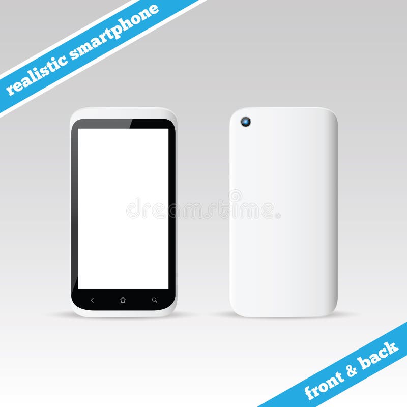 White Smartphone Front and Back Vector Stock Vector - Illustration of ...