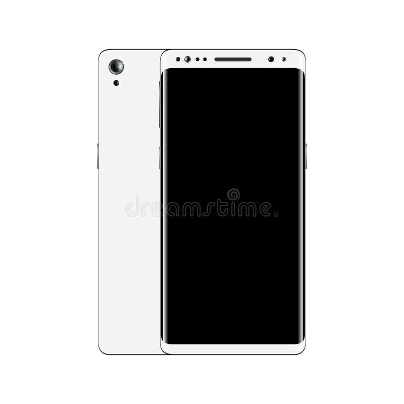 Smartphone. Front and Back View Illustration Stock Vector ...