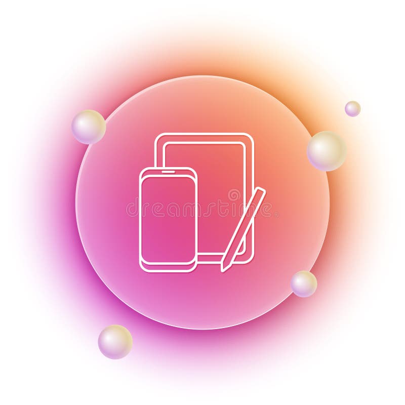 Tablet Circle Vector Icon Eps Stock Illustration - Illustration of ...