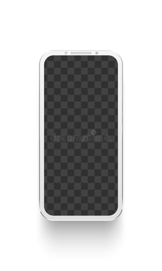 White Smartphone. Mockup Electronics Device Vector Illustration Stock ...