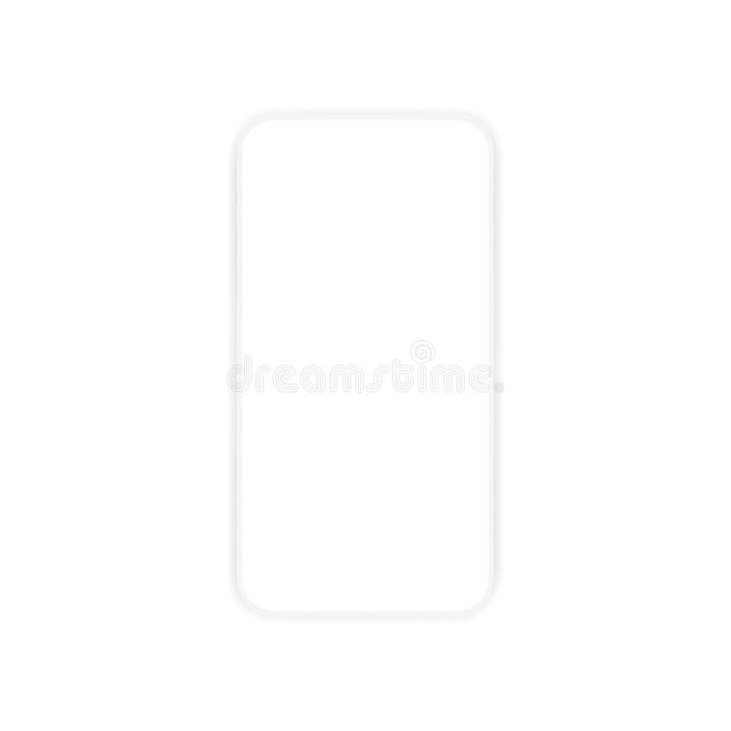 White Smartphone Mockup. Realistic Blank Mobile Phone Template for UI ...