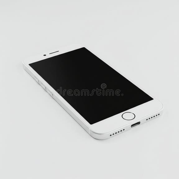 A White Smartphone with a Sleek Design is Angled on a Plain White ...