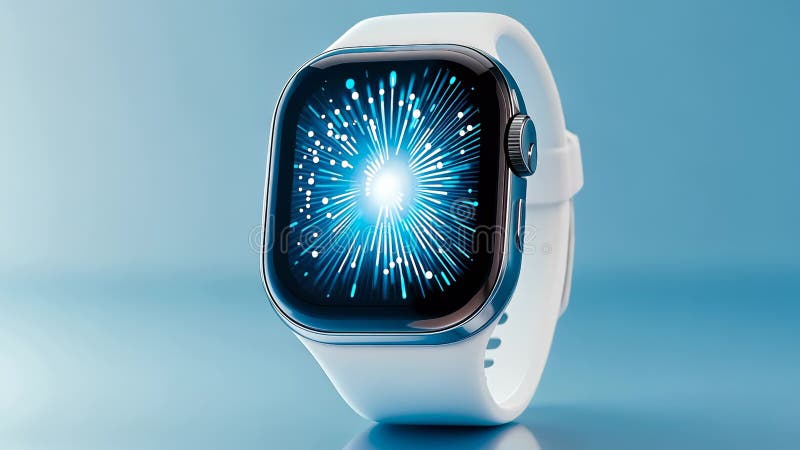 Smartwatch Displaying Futuristic Data Blue on Text Background Copy ...