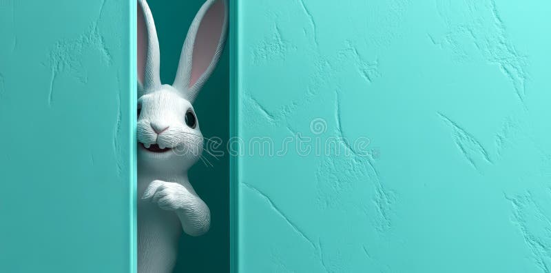 A White, Smiling, and Laughing Pet Rabbit or Bunny, Isolated with ...