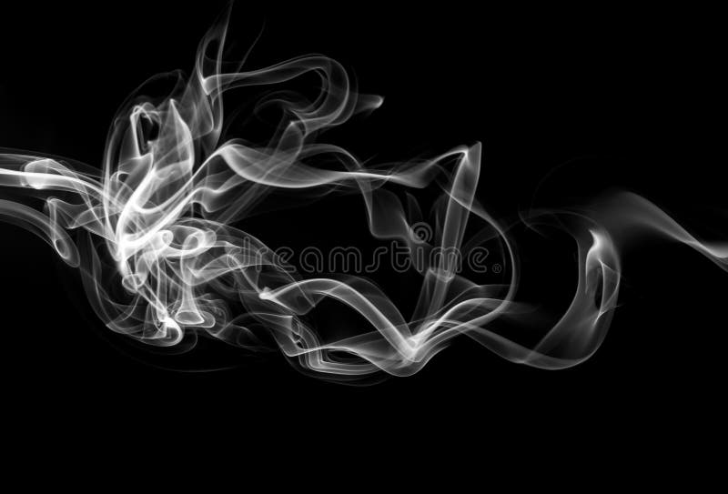 White Smoke Abstract on Black Background for Design Stock Photo - Image ...