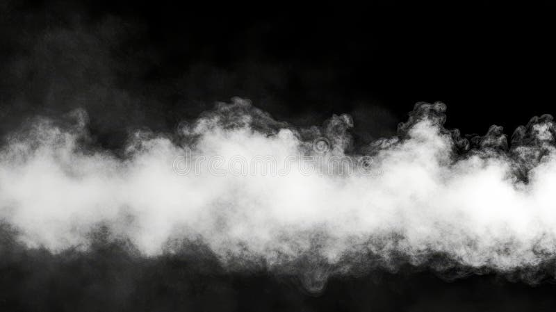 White Smoke and Abstract Clouds of Ink Diffuse on a Black Background ...