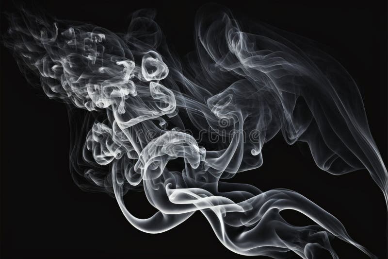White Smoke on a Black Background Stock Illustration - Illustration of ...