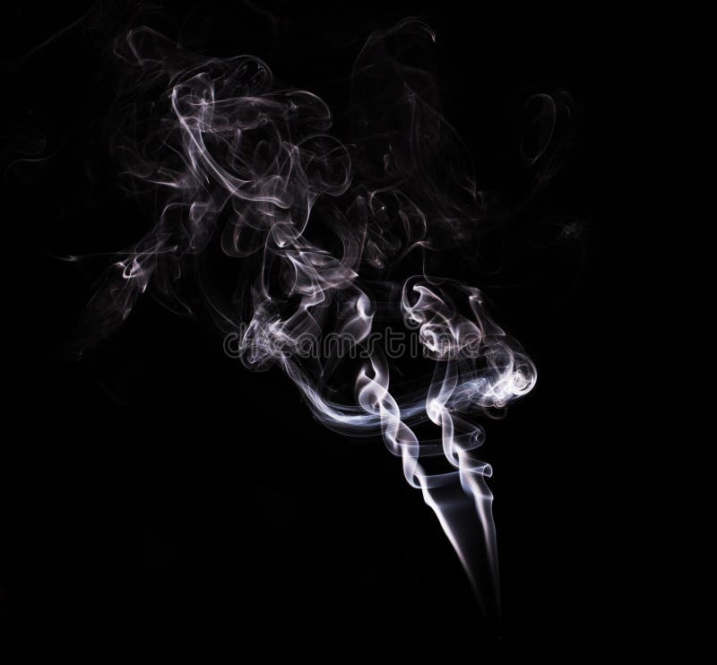 White Smoke on Black Background Stock Image - Image of curve ...