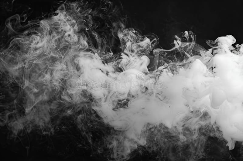 White Smoke on Black Background, Smoke Effect Overlay for Photo or ...