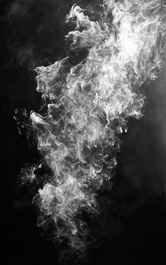 White Smoke on Black Background Elegant Contrast Stock Photo - Image of ...
