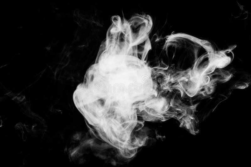 White Smoke on a Black Isolated Stock Image - Image of environment ...