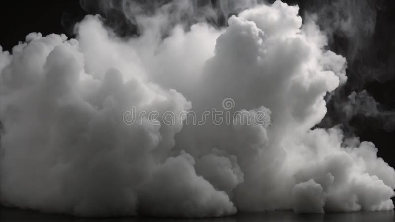 White Smoke Cloud on Black Background Stock Video - Video of lighting ...