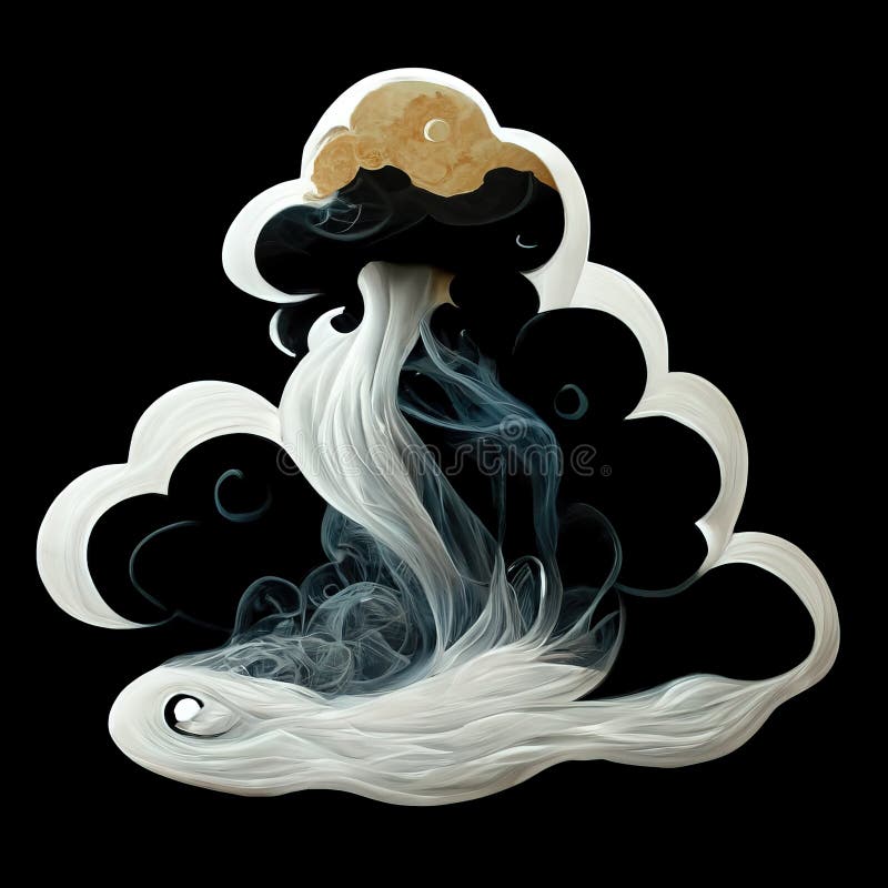 White Smoke Cloud in Cartoon Style Illustration Design Stock Image ...