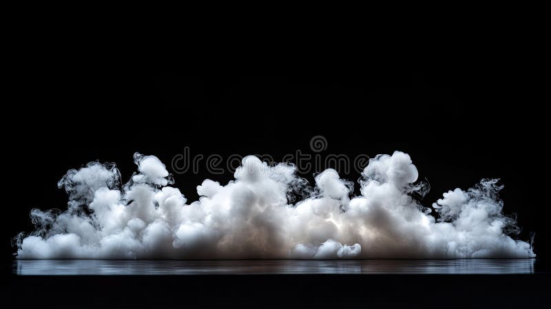 White Smoke Clouds on Black Background Stock Illustration ...