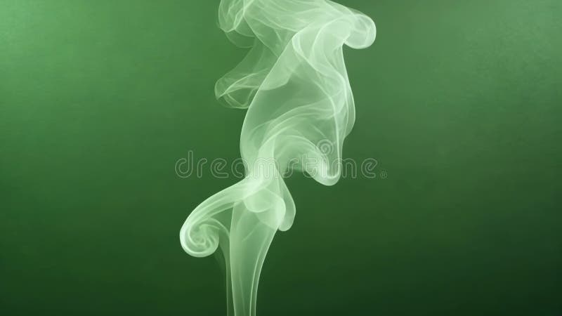 White Smoke Column Gracefully Rising on Green Screen Background Stock ...