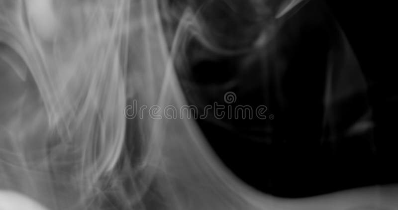 White Smoke Floating through Space Against Black Background. Stock ...