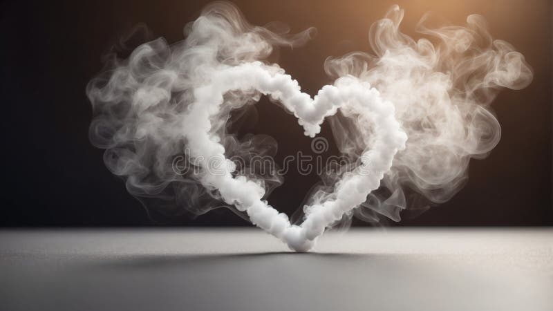 White Smoke Forming the Shape of a Heart. Stock Illustration ...